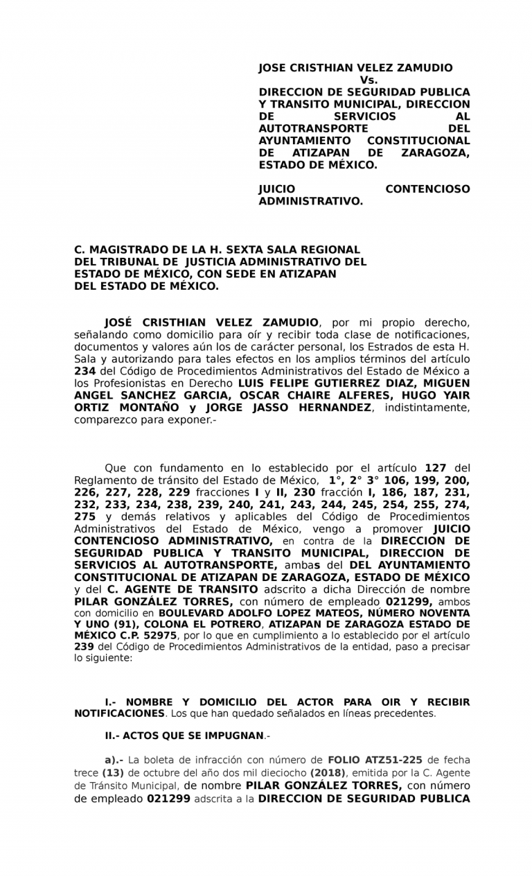 Impugnar una multa de tránsito en el Estado de México – CONQUE